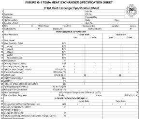 TEMA Data Sheets - Ward Vessel and Exchanger